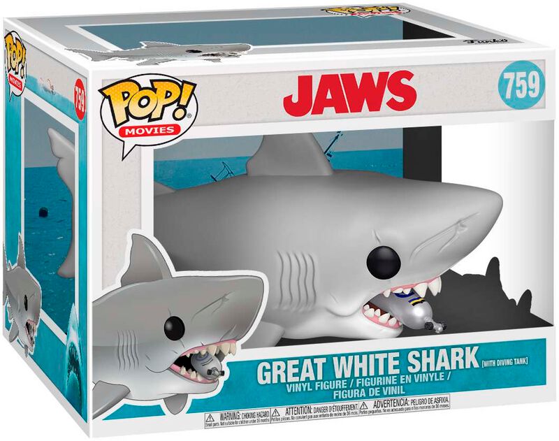 Jaws - Great White Shark with diving Tank (Oversized) vinylfigur 759 ...