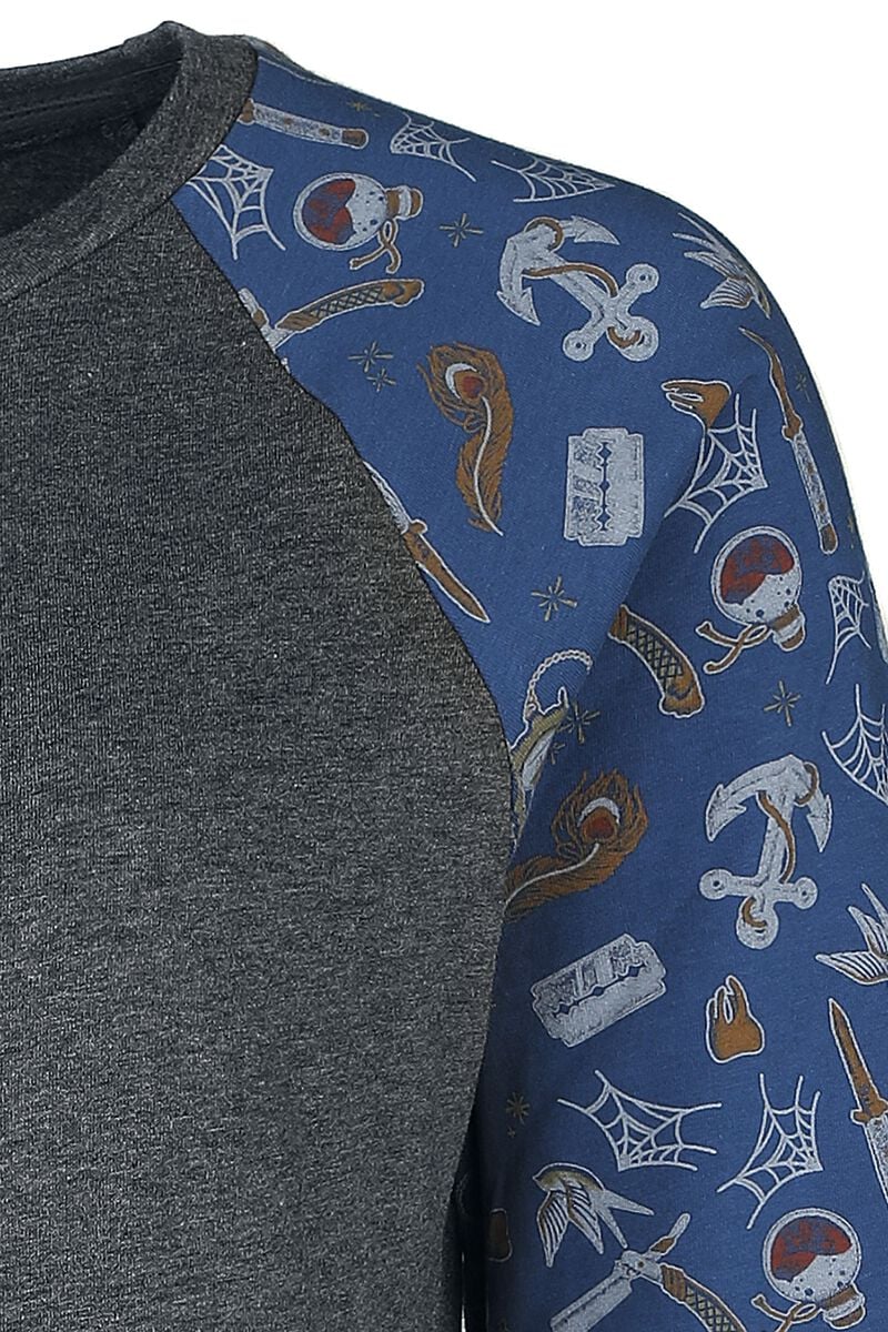 Långärmad raglantröja med old school-motiv | RED by EMP Långärmad tröja ...