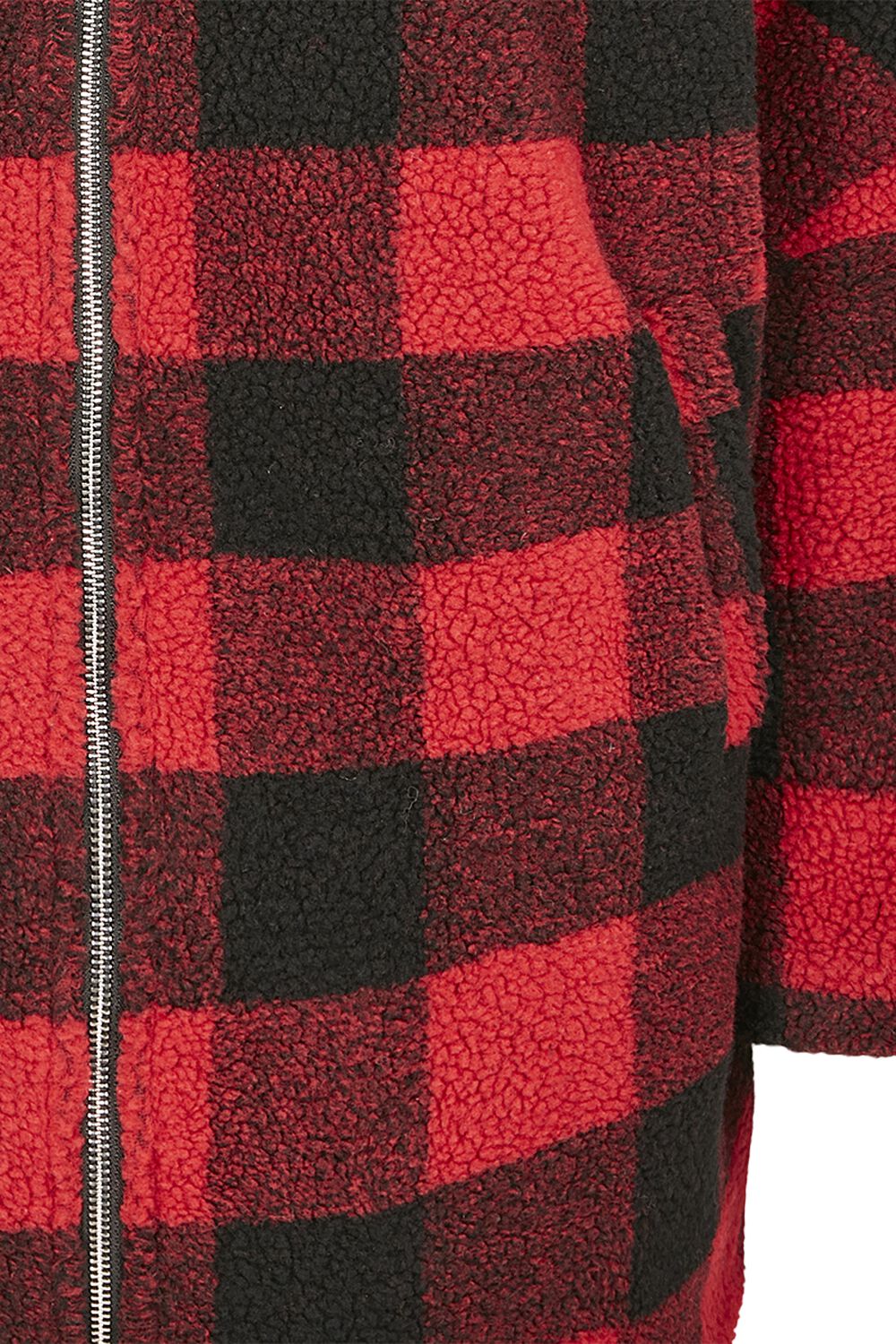 Ladies Hooded Oversized Check Sherpa Jacket | Urban Classics ...