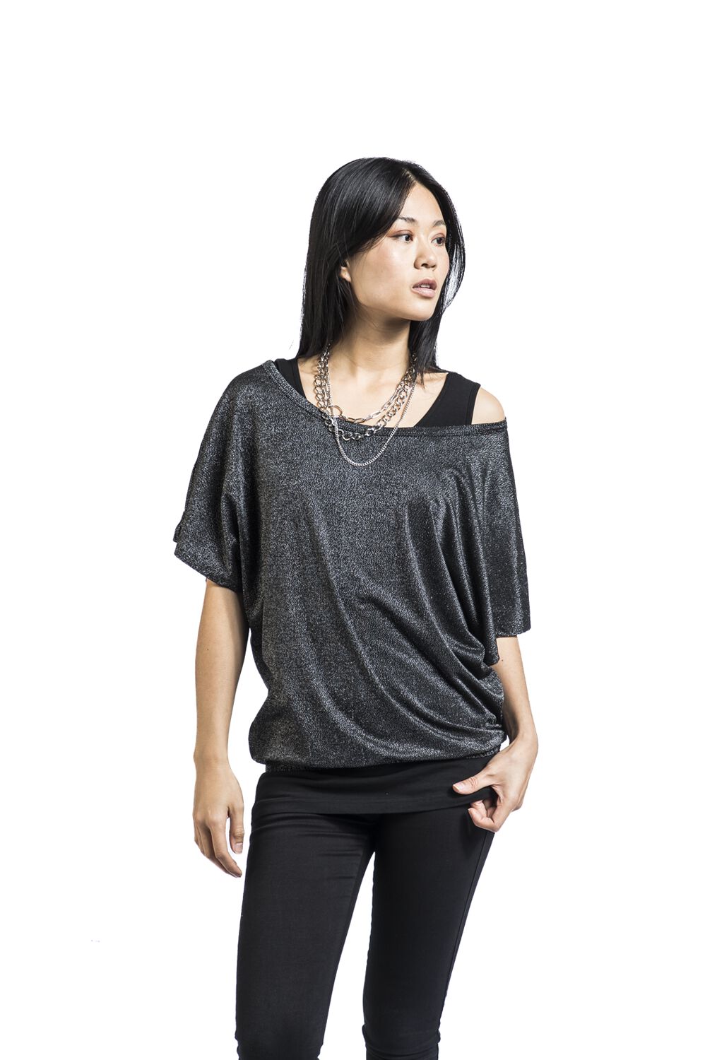 Dubbelpack tröja och glittrigt linne | Black Premium by EMP T-shirt | EMP